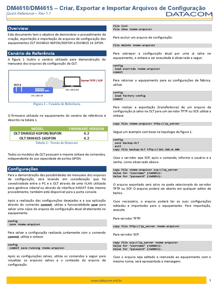 Criar, Exportar e Importar Arquivos de Configuração | PDF | Servidor ...