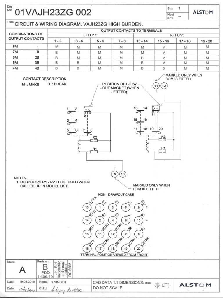 Alstom Tripping Relays VAJH23ZG0754BBA Wiring Daigram | PDF