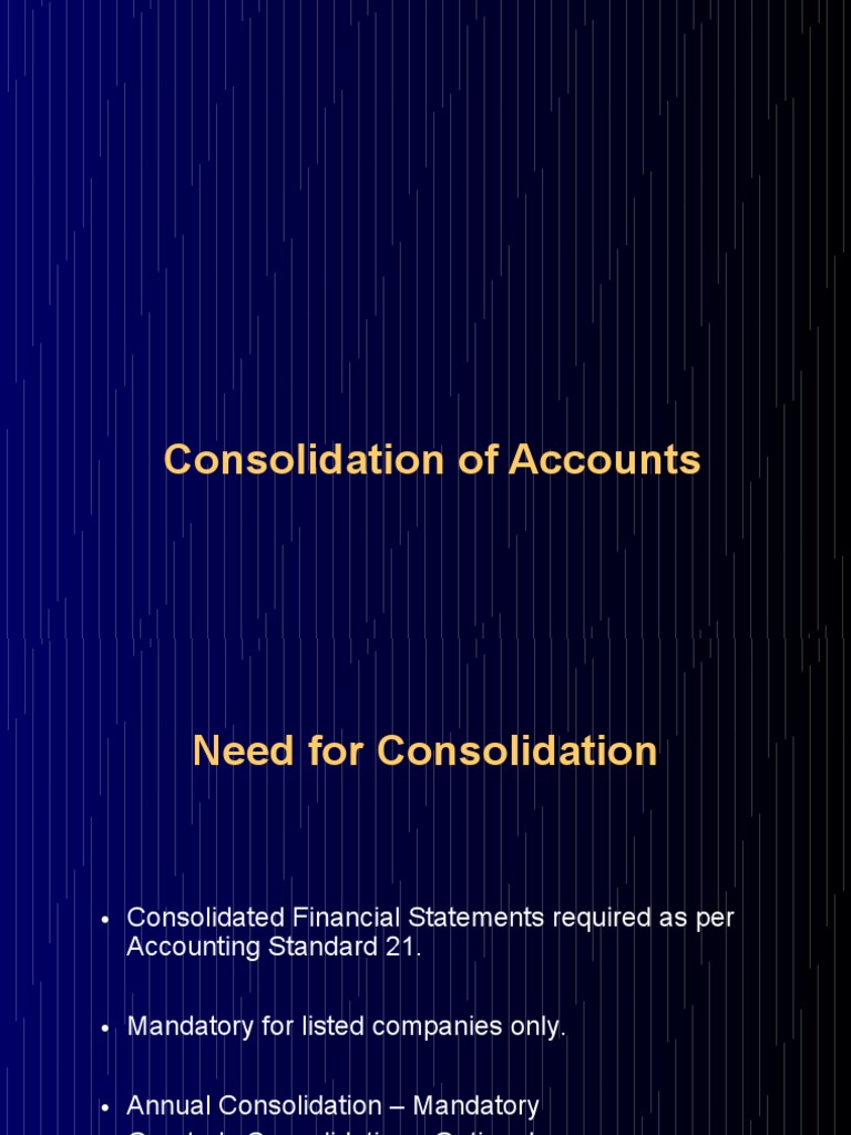 Consolidation of Accounts | Download Free PDF | Consolidation (Business ...