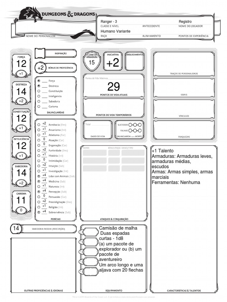 Ficha de Personagem de RPG | PDF