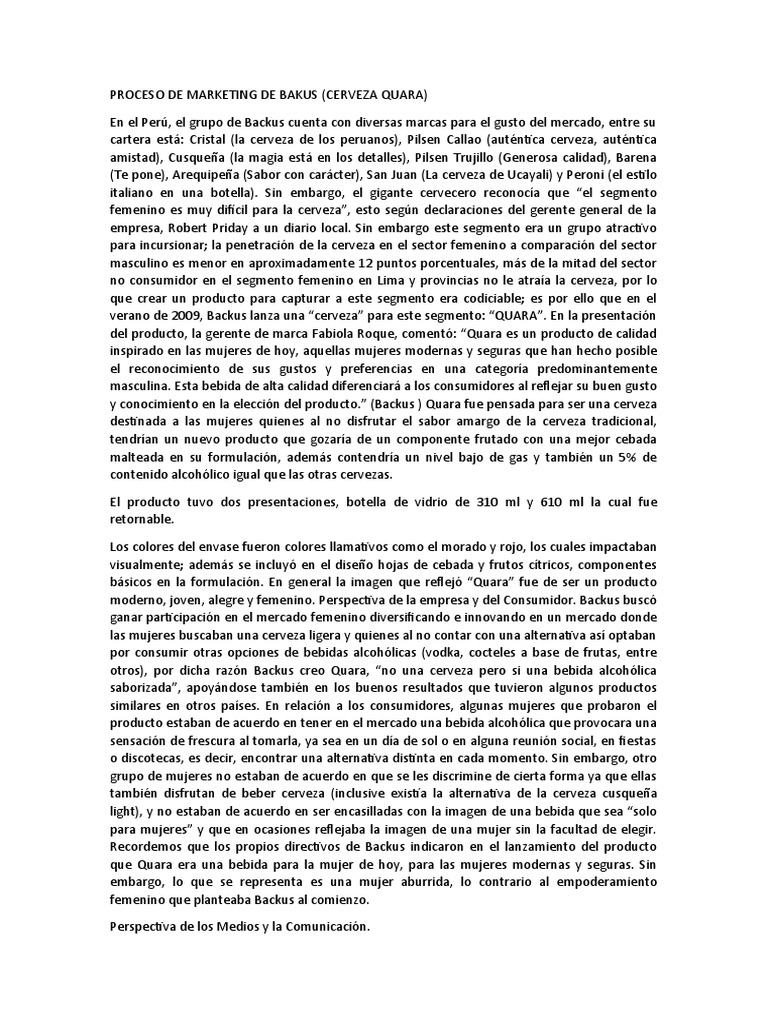 QUARA | PDF | Cerveza | Publicidad