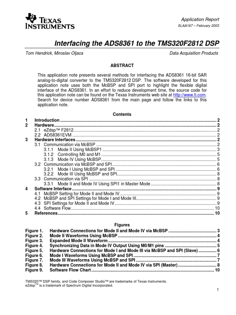 Interfacing The ADS8361 To The TMS320F2812 DSP | PDF | Digital Signal Processor | Digital Signal ...