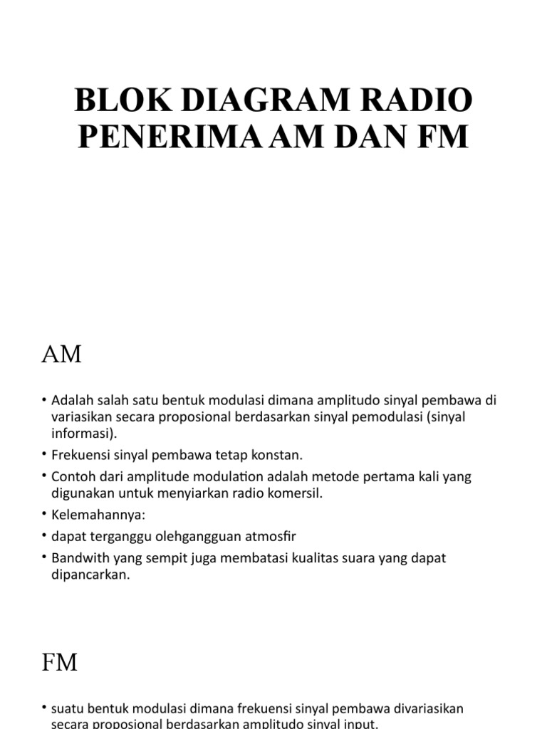 2 Blok Diagram Radio Penerima Am Dan FM | PDF