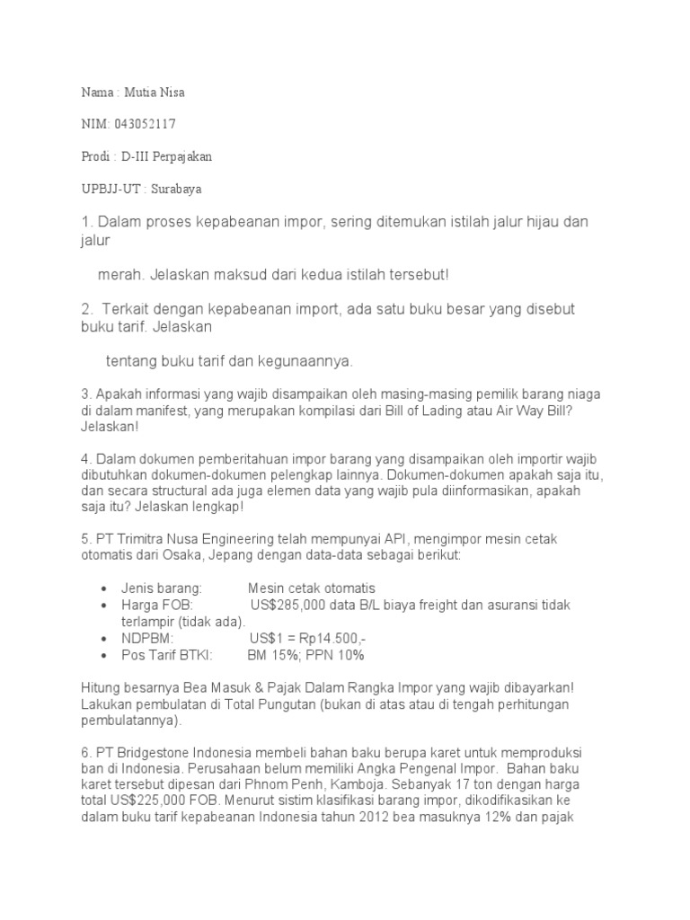 Diskusi 2 Kepabeanan Dan Cukai | PDF | Pengelolaan Keuangan & Uang | Teknologi & Rekayasa