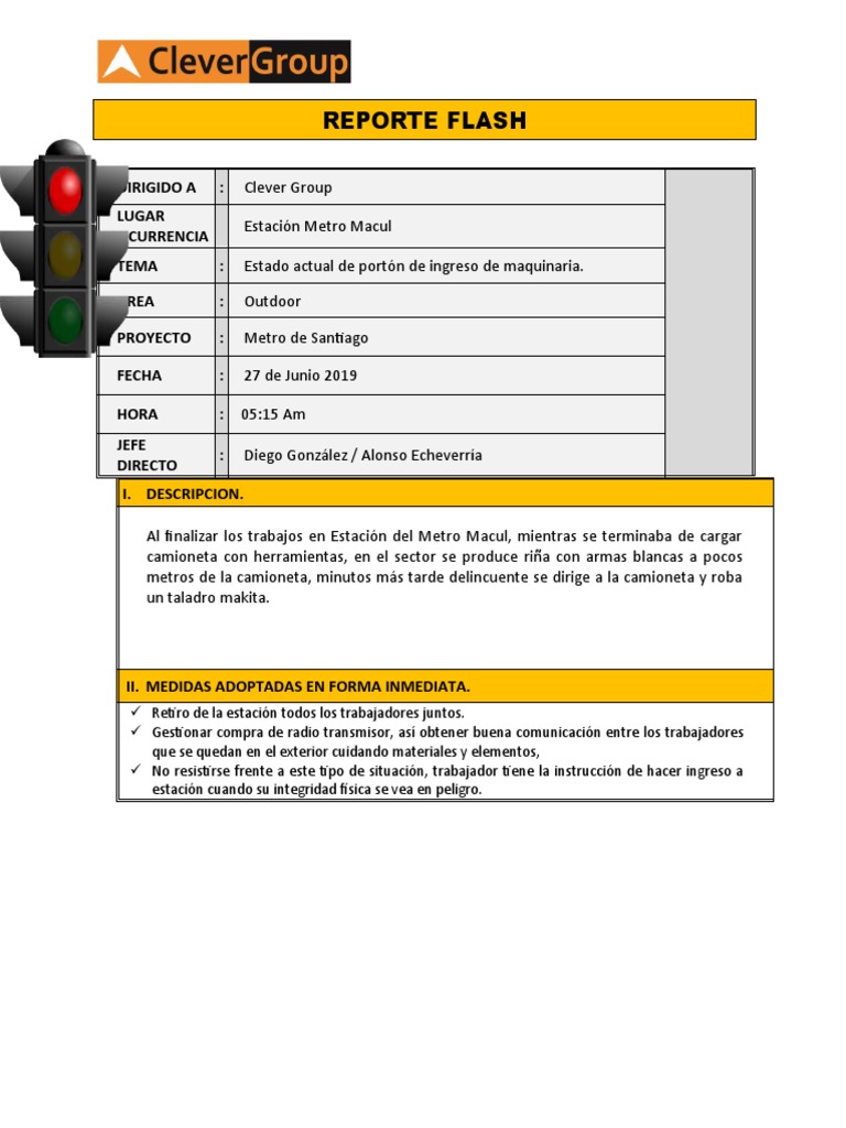 Informe Flash Robo | PDF