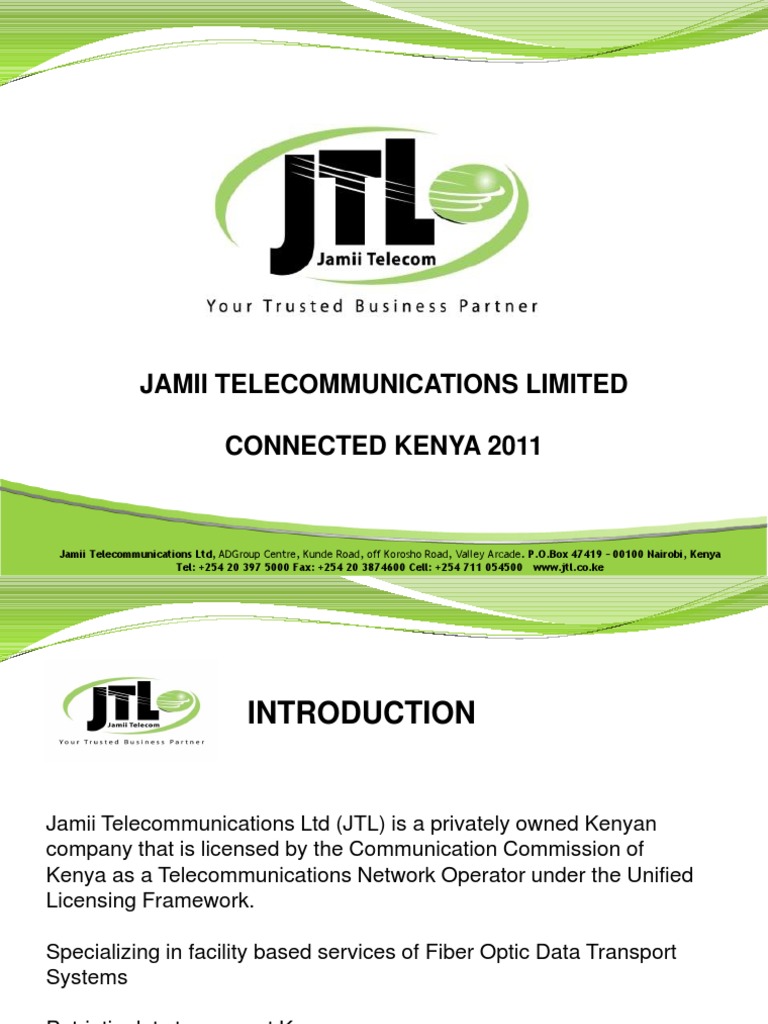 Jamii Telecommunications Limited | PDF | Telecommunication | Cable ...