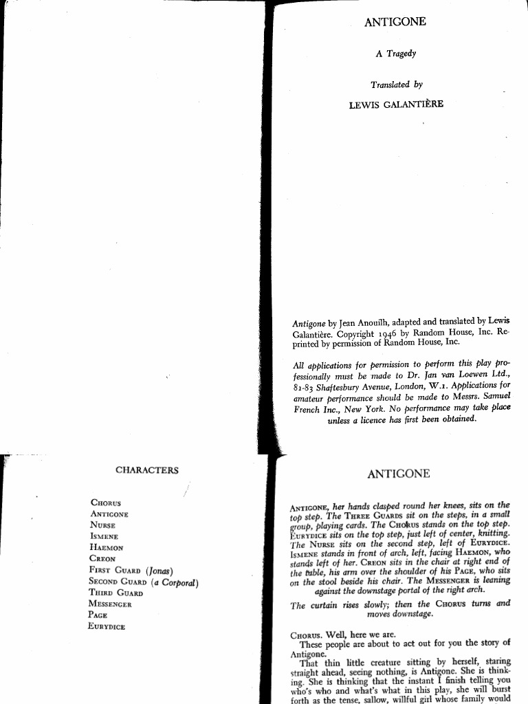 Anouilh - Antigone Full Text | PDF
