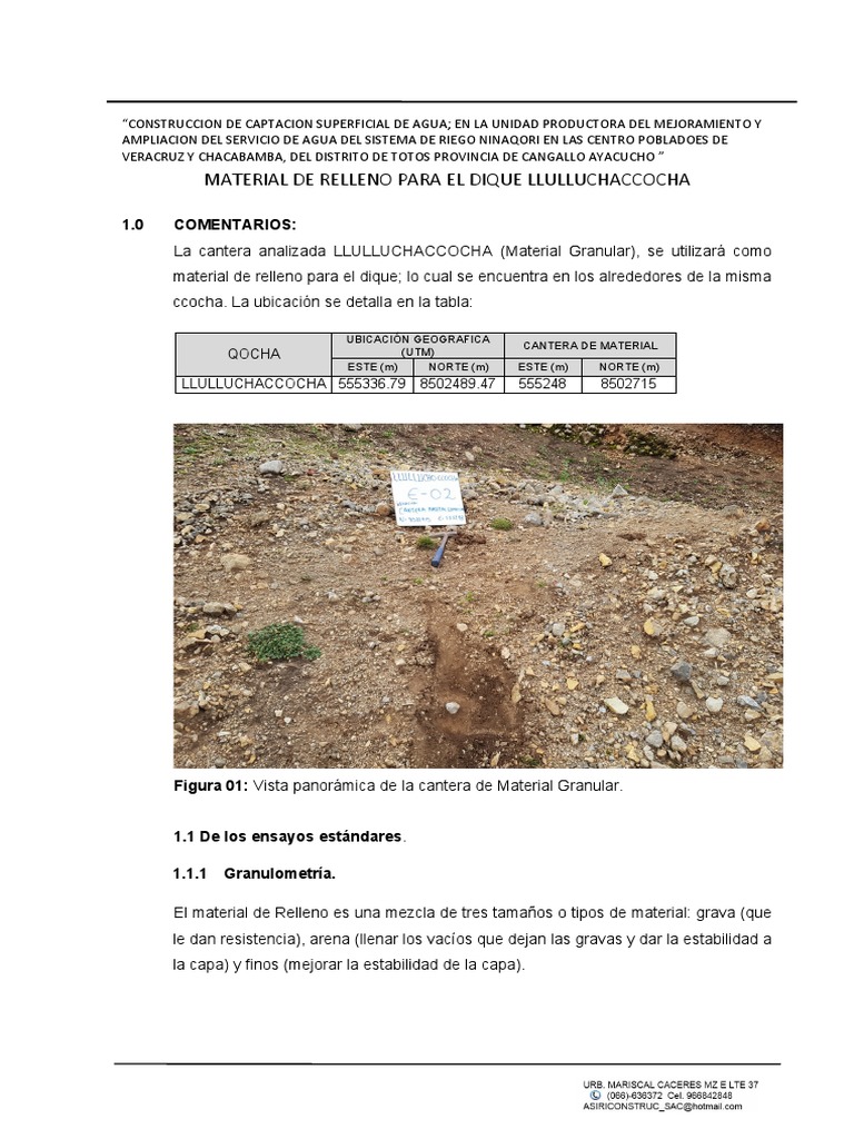 Informe Material Granular | PDF | Humedad | Agua