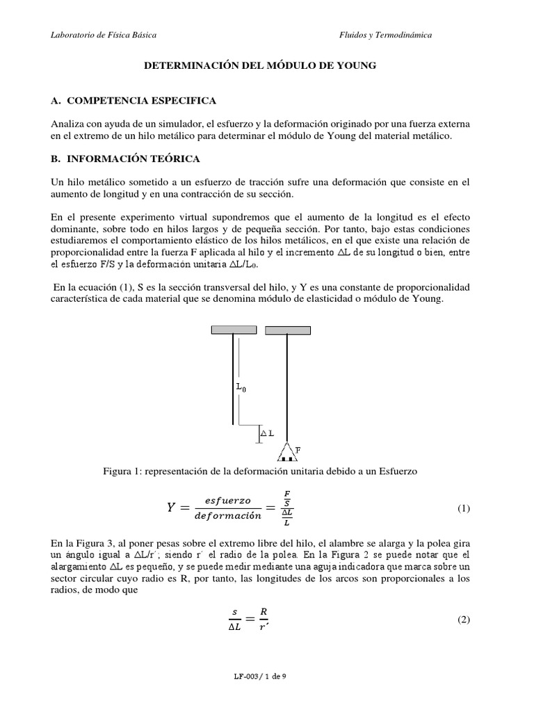 Modulo de Young | PDF | El módulo de Young | Elasticidad (Física)