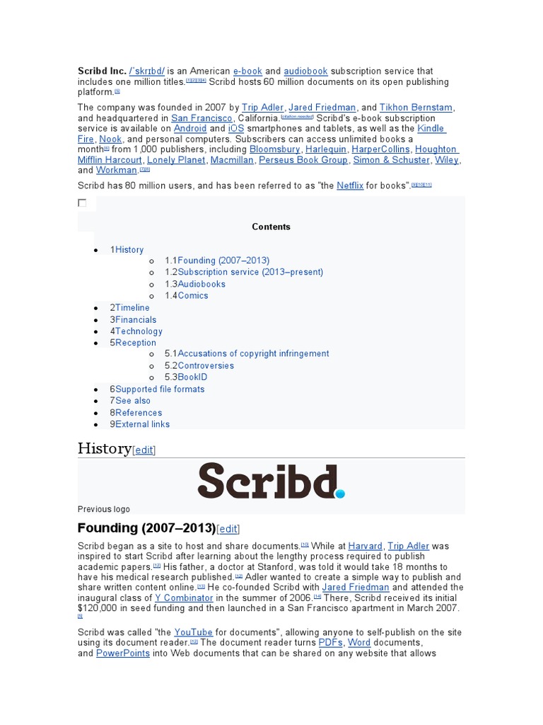 Scribd Inc | PDF | Scribd | Computing