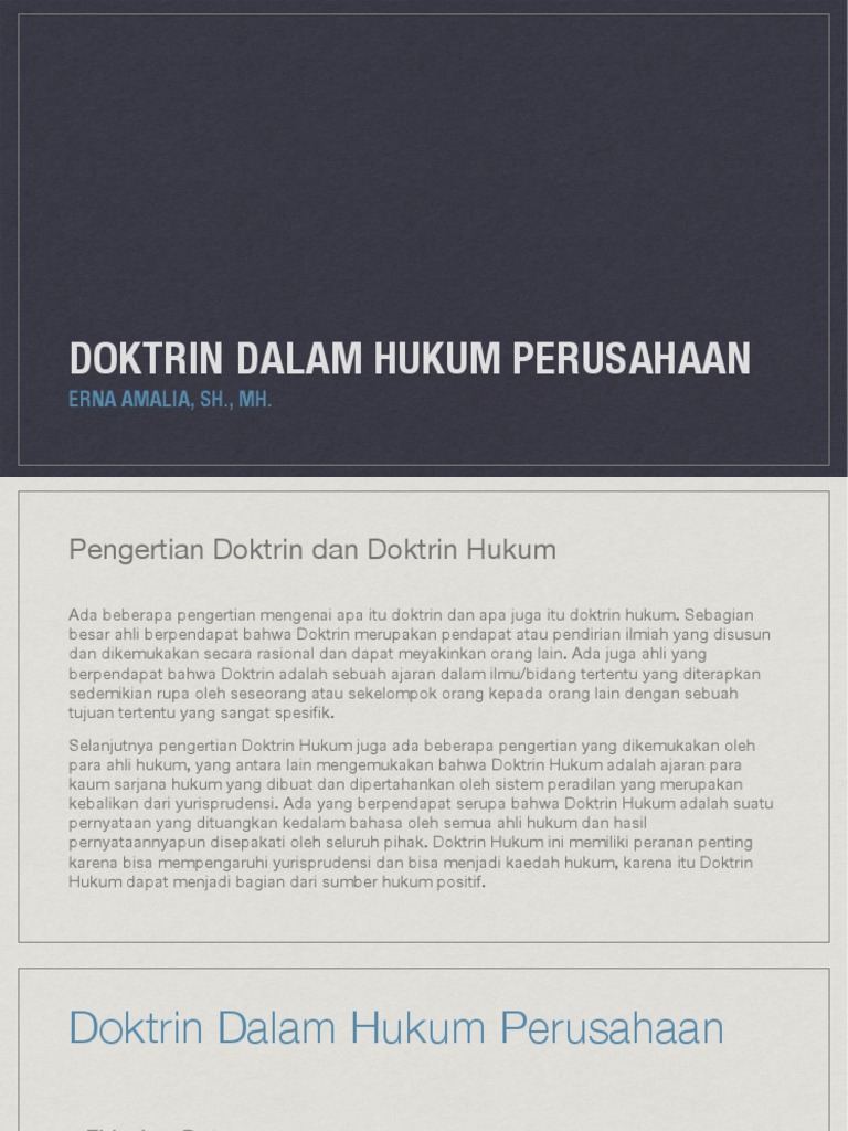 Korporasi - Doktrin | PDF