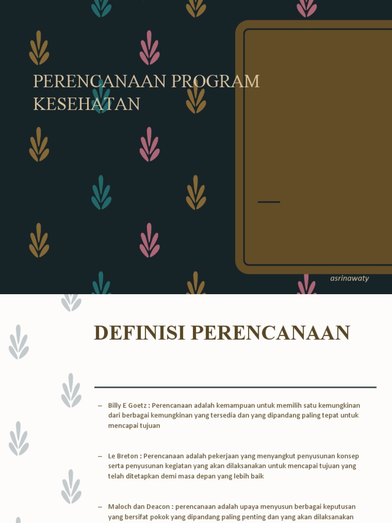 Perencanaan Program Kesehatan | PDF