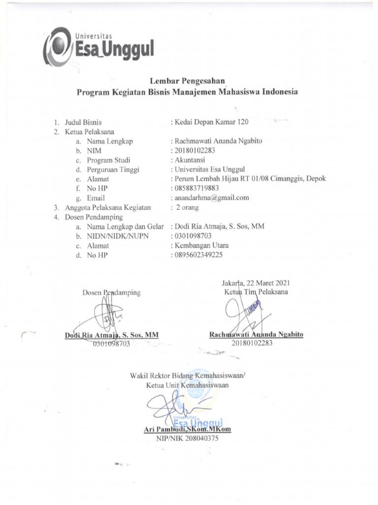 Biodata Ketua dan Anggota KBMI 2021 | PDF