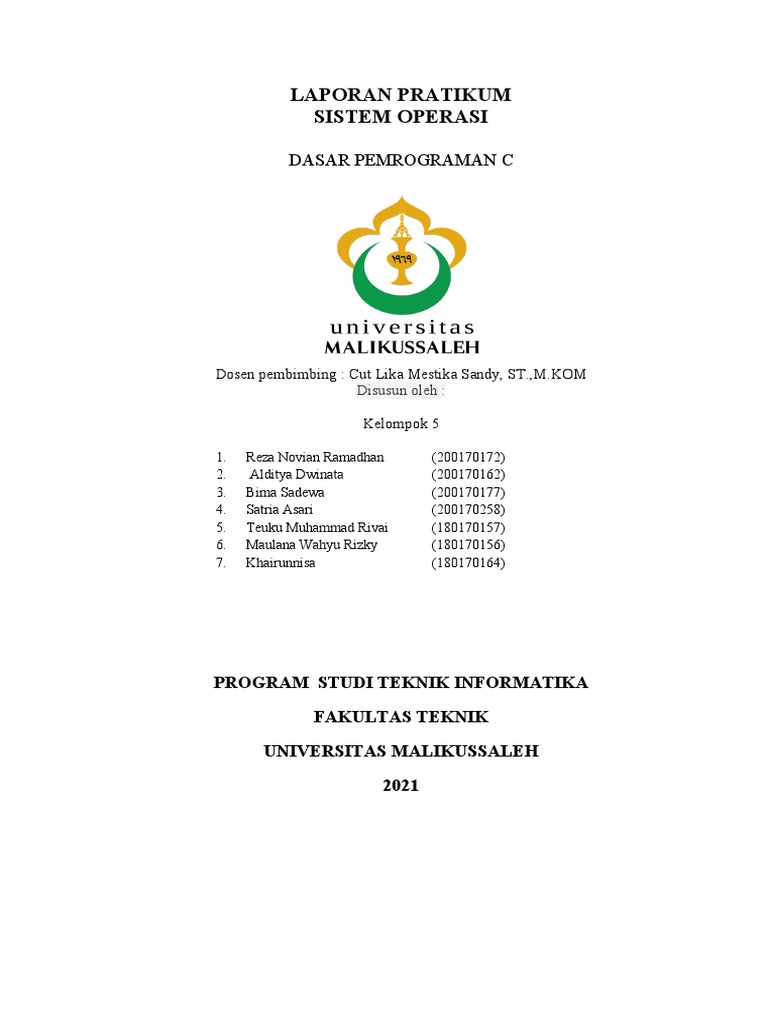 Laporan Pratikum Pemrograman C | PDF