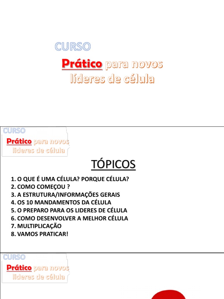 Curso Pratico para Lideres de Celula | PDF | Igreja cristã | Corpo humano