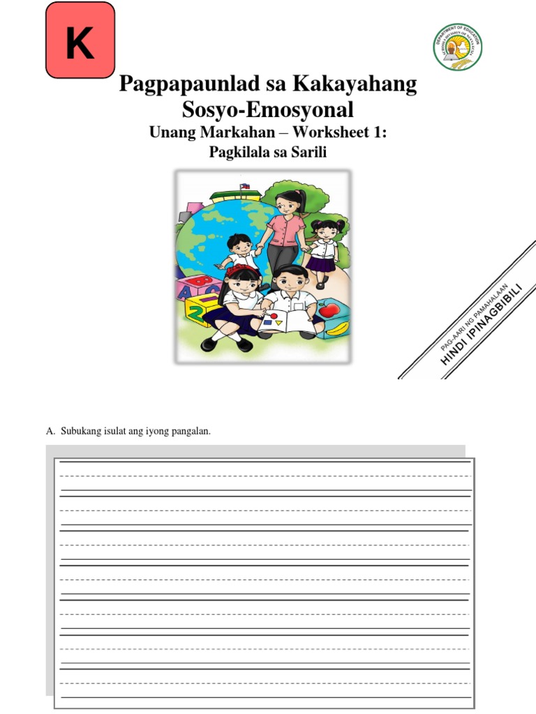 Kindergarten Worksheet q1 w1 | PDF