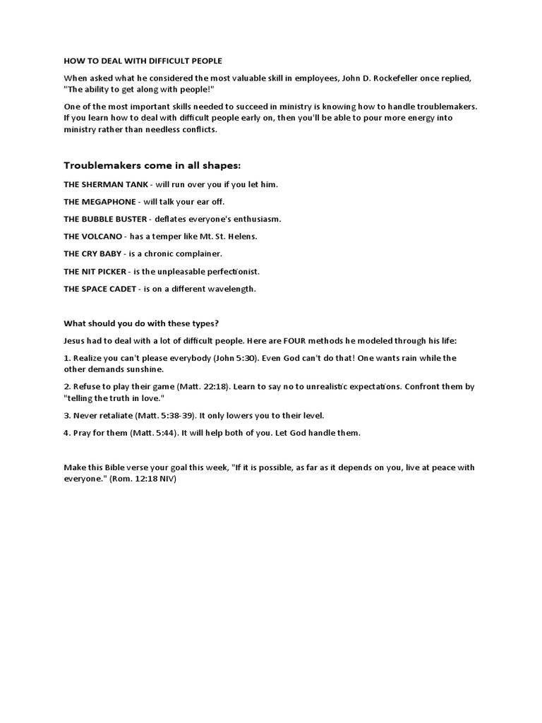Strategies for Handling Difficult People | PDF | Anger | Sniper