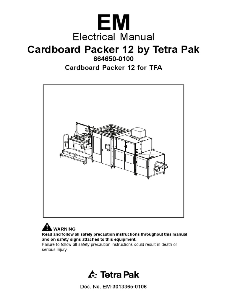 Cardboard Packer 12 by Tetra Pak: Electrical Manual | PDF