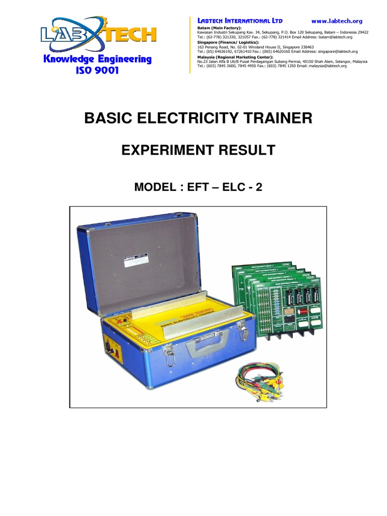 1B. Eft-Elc-2 Basic Electricity Trainer Exp Result PT Len Ind P4075 | PDF | Electrical Network ...