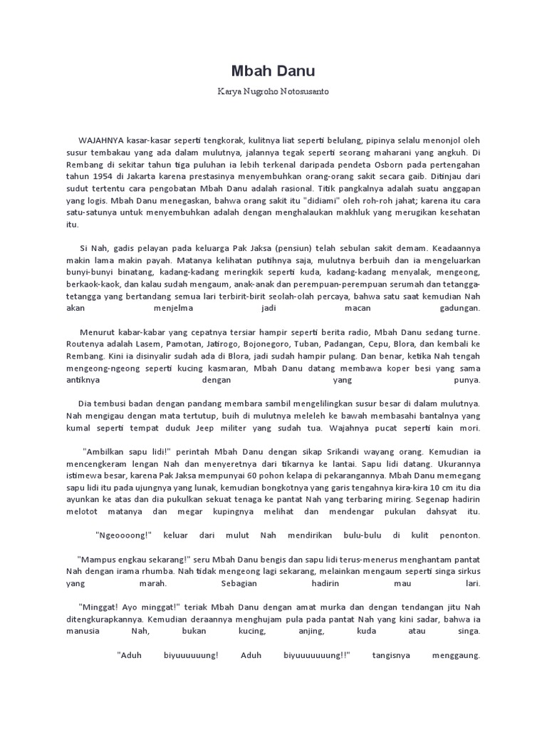Cerpen Mbah Danu | PDF