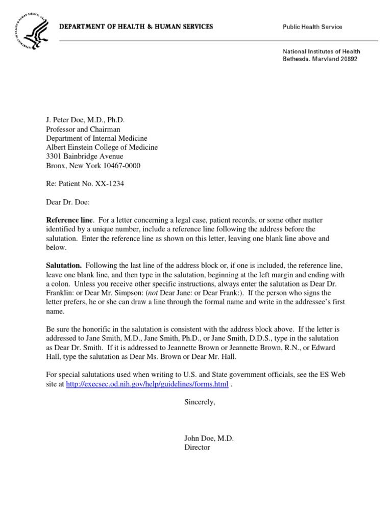 Letters - Reference Line and Salutation | PDF | Politics | Law