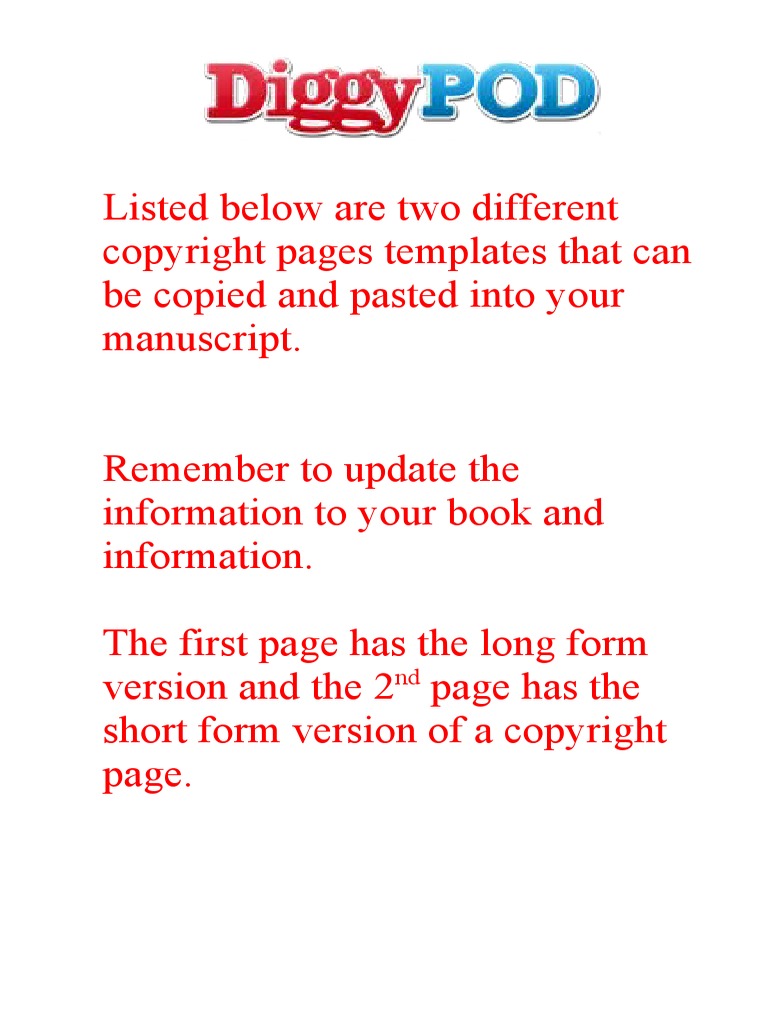 Copyright Template | PDF