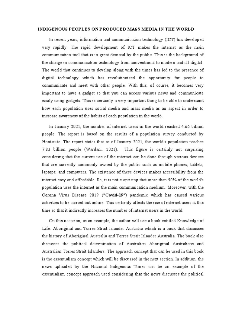 Indigenous Media and Self-Expression | PDF | Indigenous Australians ...