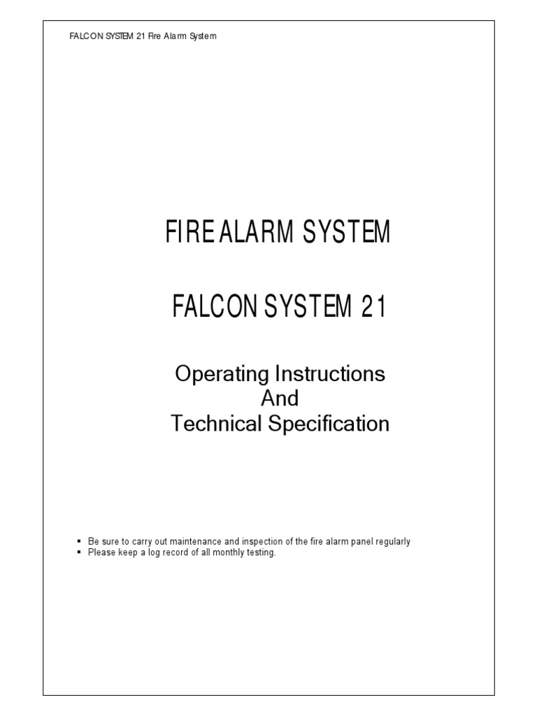 Falcon System 21 Fire Alarm Manual | PDF | Battery Charger | Power Supply