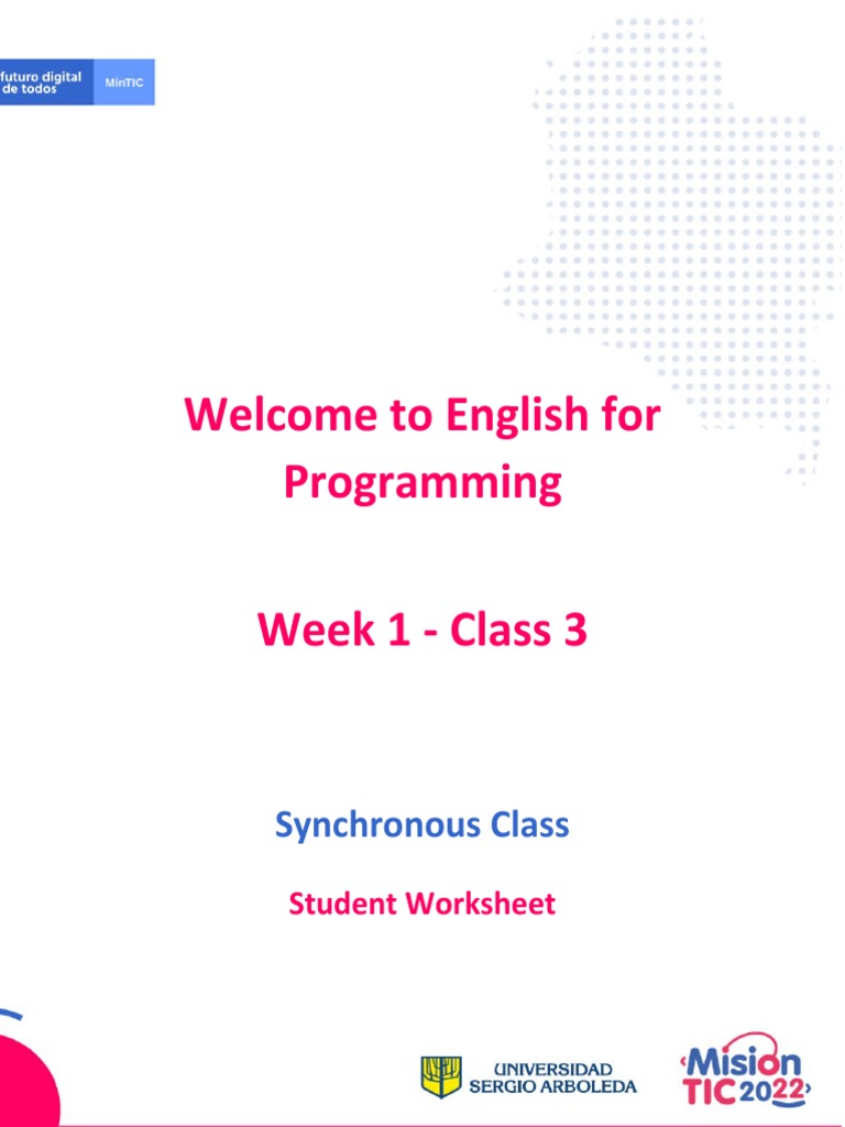 W1 SS C3 Student Worksheet | PDF | Bakery | Syntax