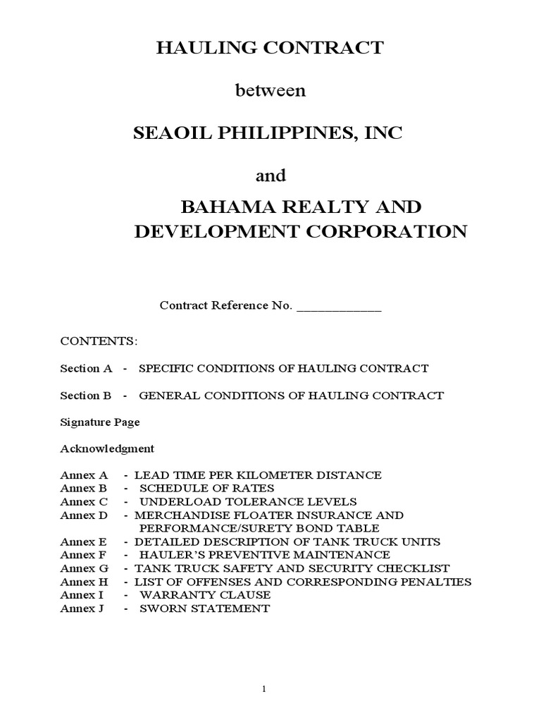 Hauling Contract | PDF | Legal Liability | Insurance