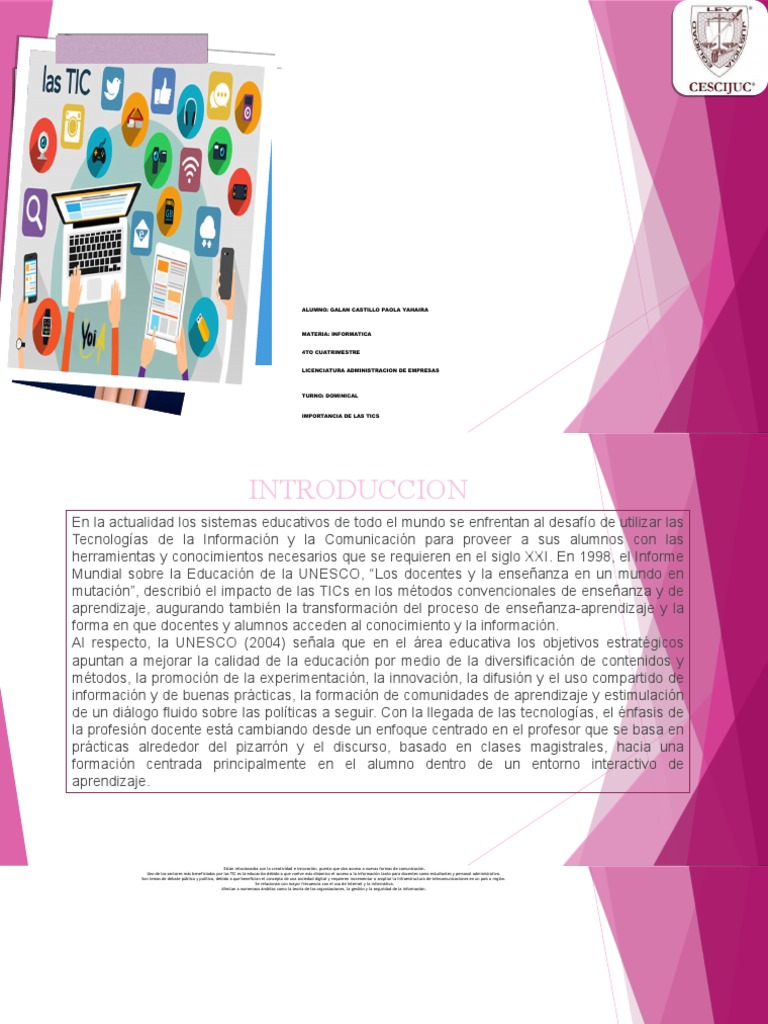 2 Importancia de Las Tic Informatica | PDF | Tecnología de información ...