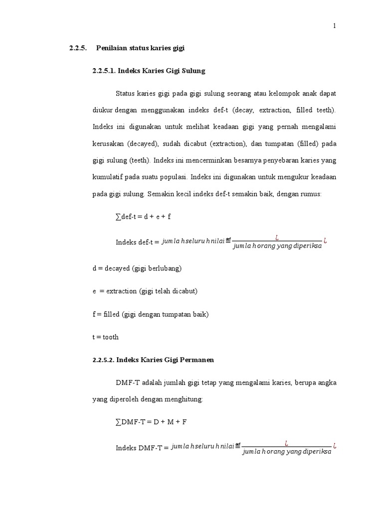 Penghitungan Def DMF | PDF