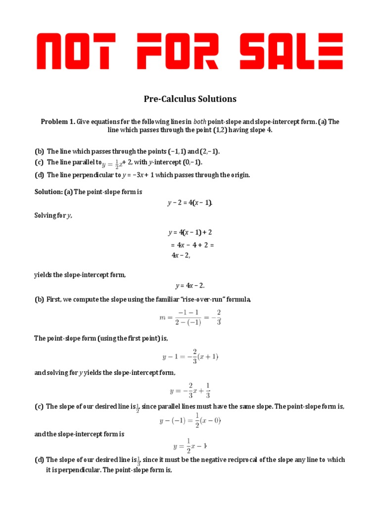 Precal Answer Key N4sale | PDF | Equations | Factorization
