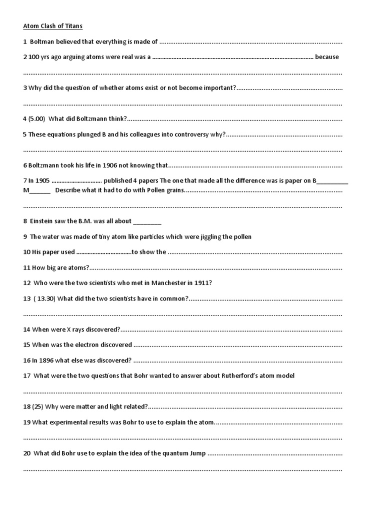 Atom Clash of Titans | PDF | Atoms | Electron