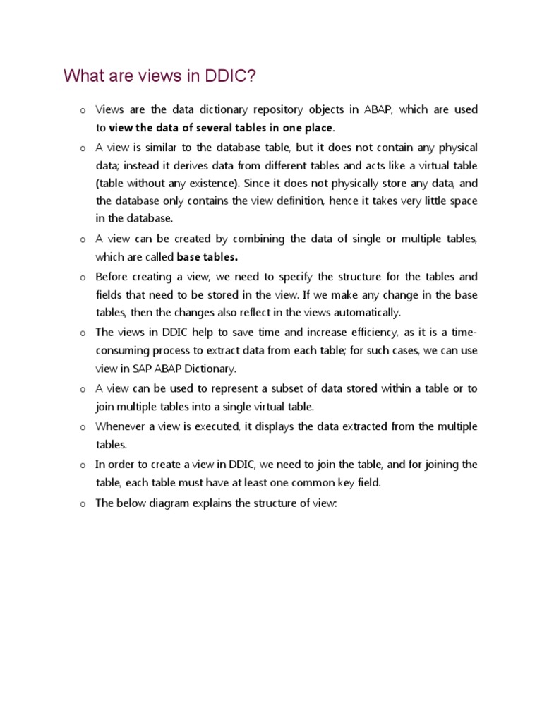 What Are Views in DDIC? | PDF | Data | Information Technology Management
