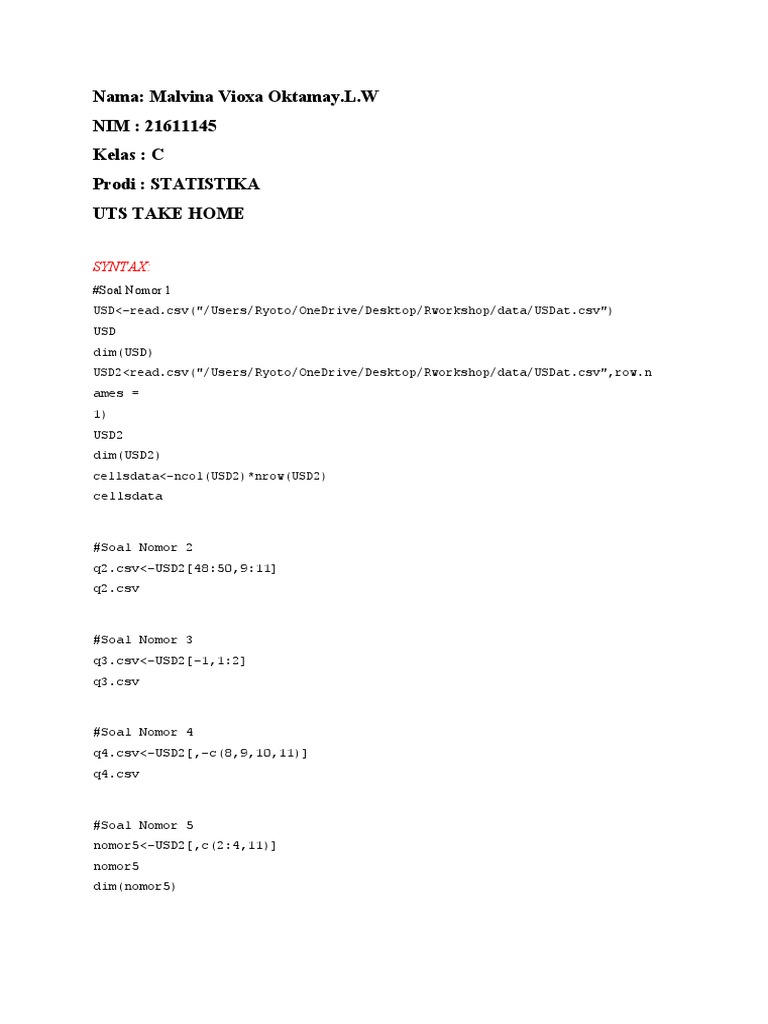 Metstat 1 - Malvina Vioxa - 21611145 | PDF | P Value | Midwestern ...