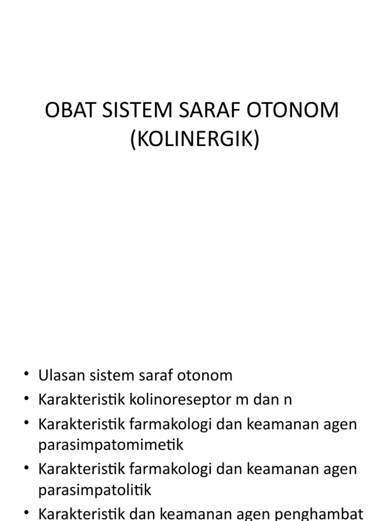 Obat SSO Kolinergik | PDF