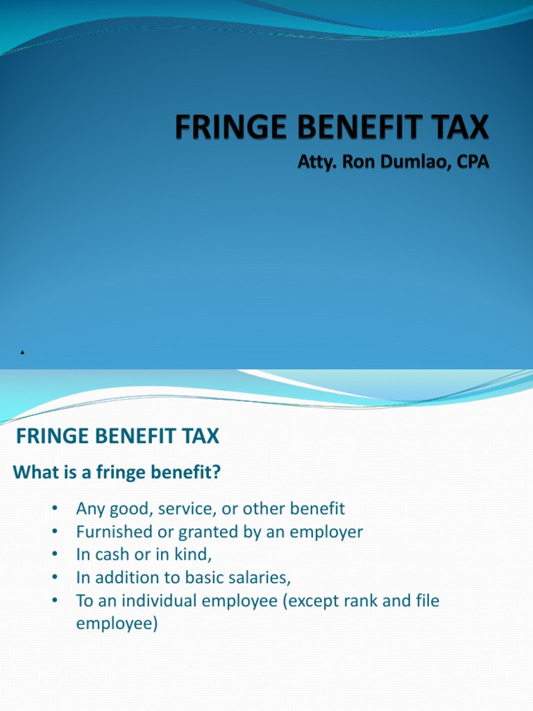 Fringe Benefit Tax | Download Free PDF | Employee Benefits | Employment