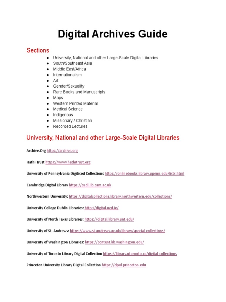 Digital Archives Guide | PDF | Libraries | Library Science