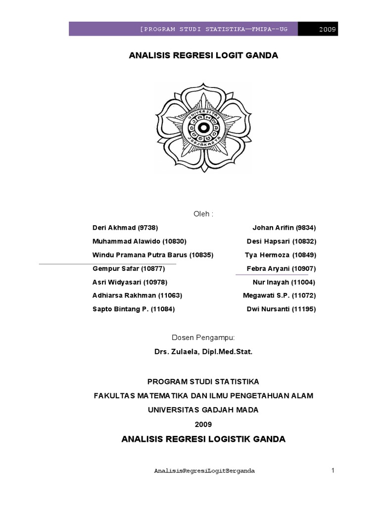 Analisis Regresi Logistik Ganda | PDF