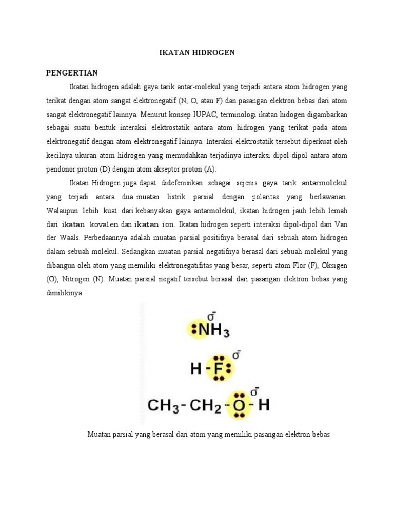 Ikatan Hidrogen | PDF