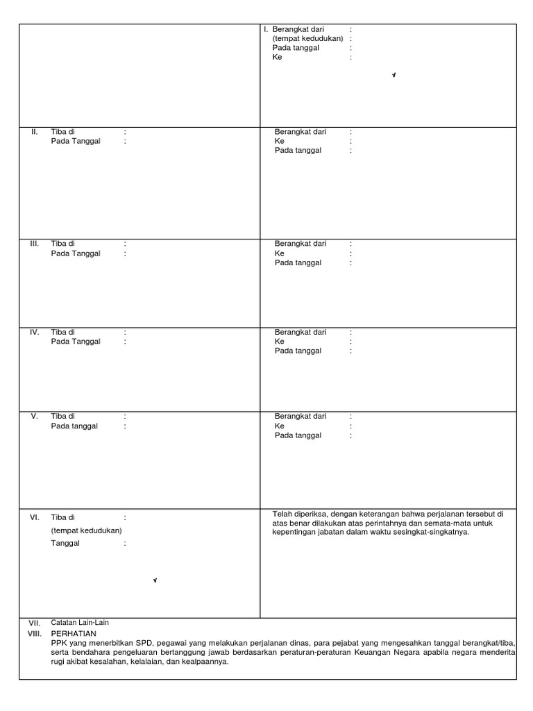 Visum SPPD Ditanggung | PDF