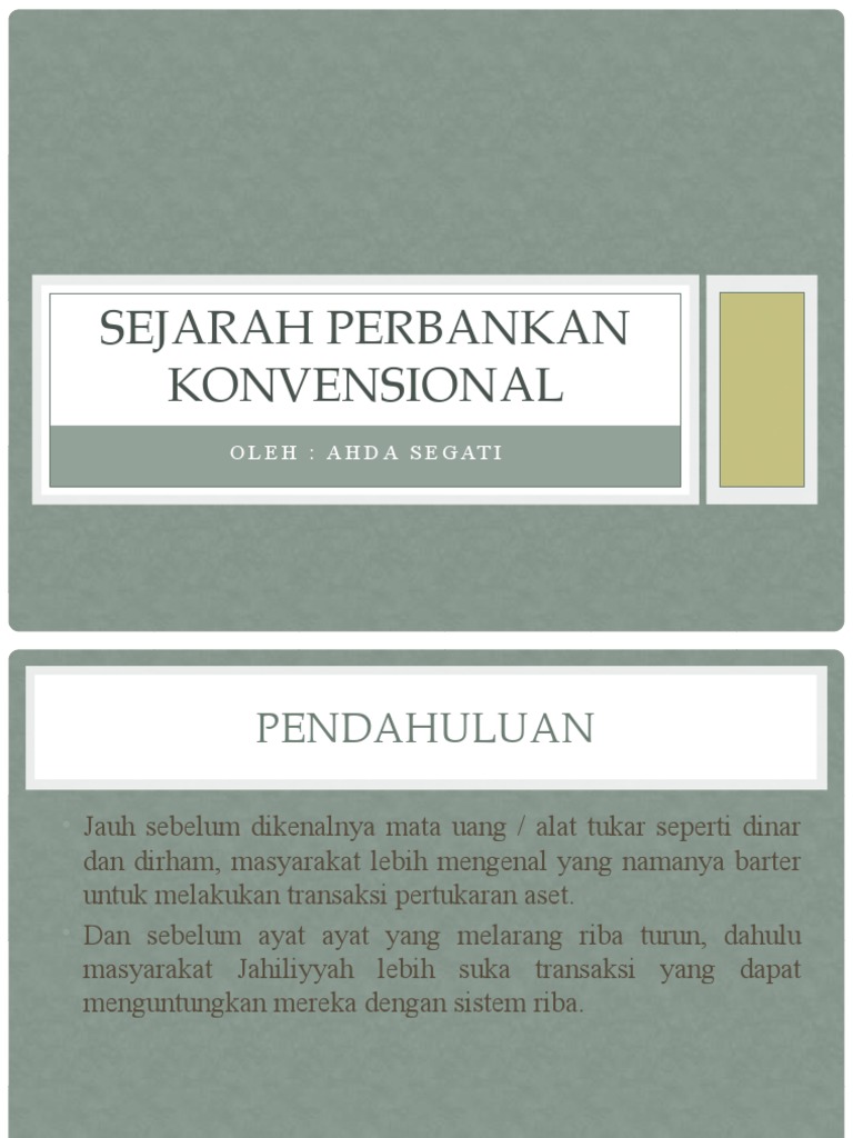 Sejarah Perbankan Konvensional | PDF | Perjalanan
