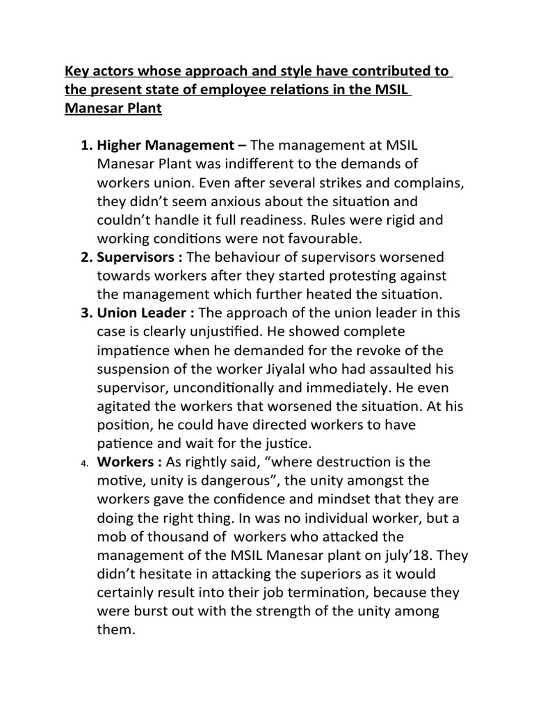 Key Actors Whose Approach and Style Have Contributed To The Present ...