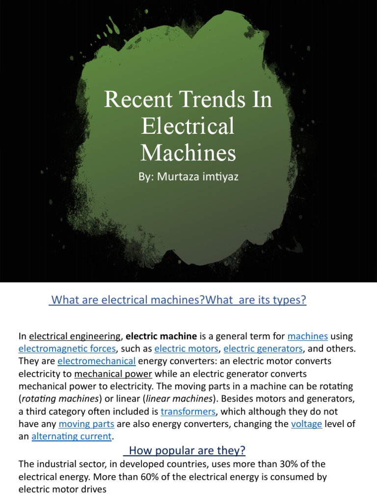 Recent Trends In Electrical Machine Pdf Electric Motor Transformer