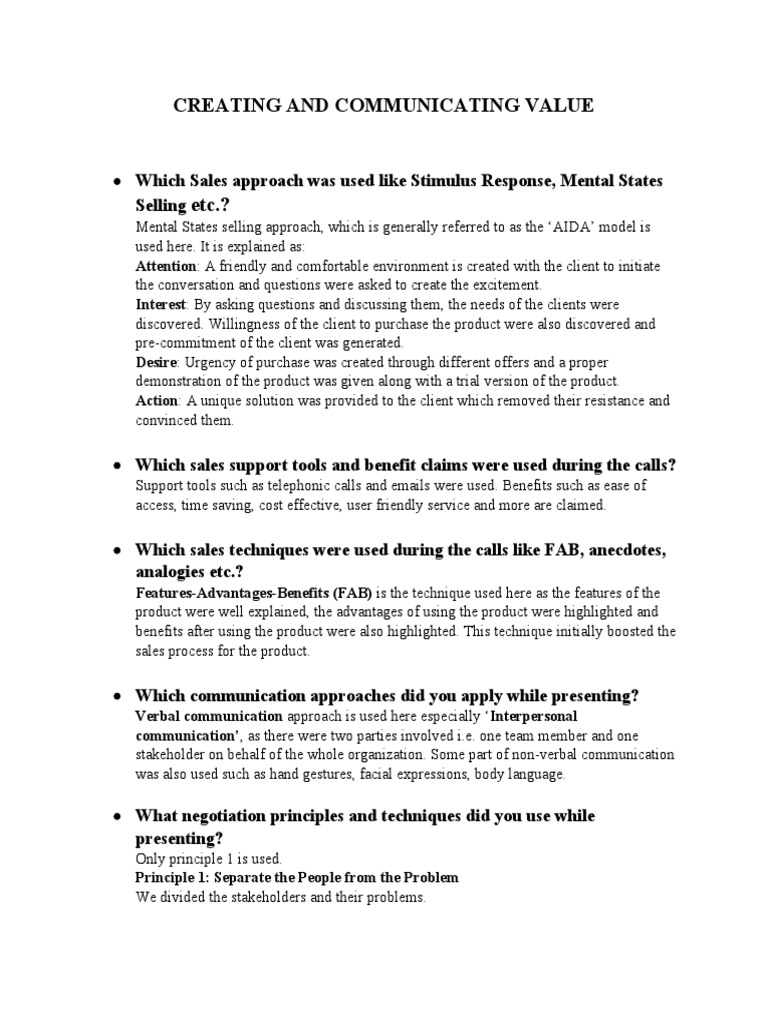 Personal Selling Part 2 | PDF | Communication | Negotiation