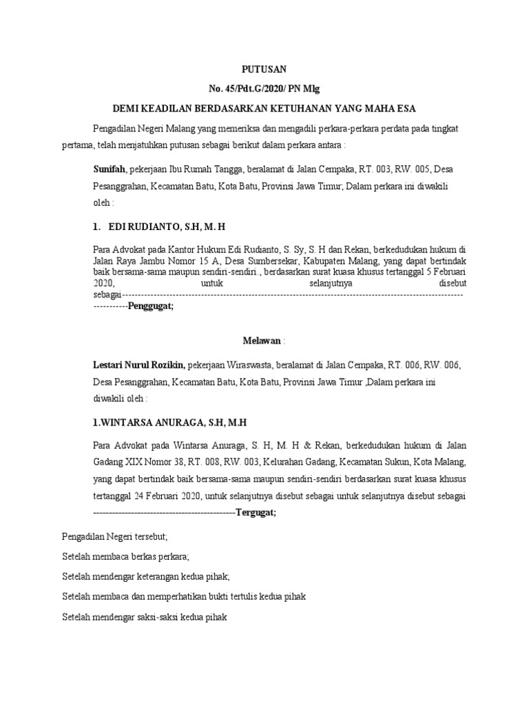 Kelompok 3 Putusan PMH | PDF | Hukum