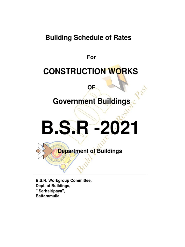BSR 2021: Construction Rates Sri Lanka | PDF | Concrete | Pipe (Fluid ...