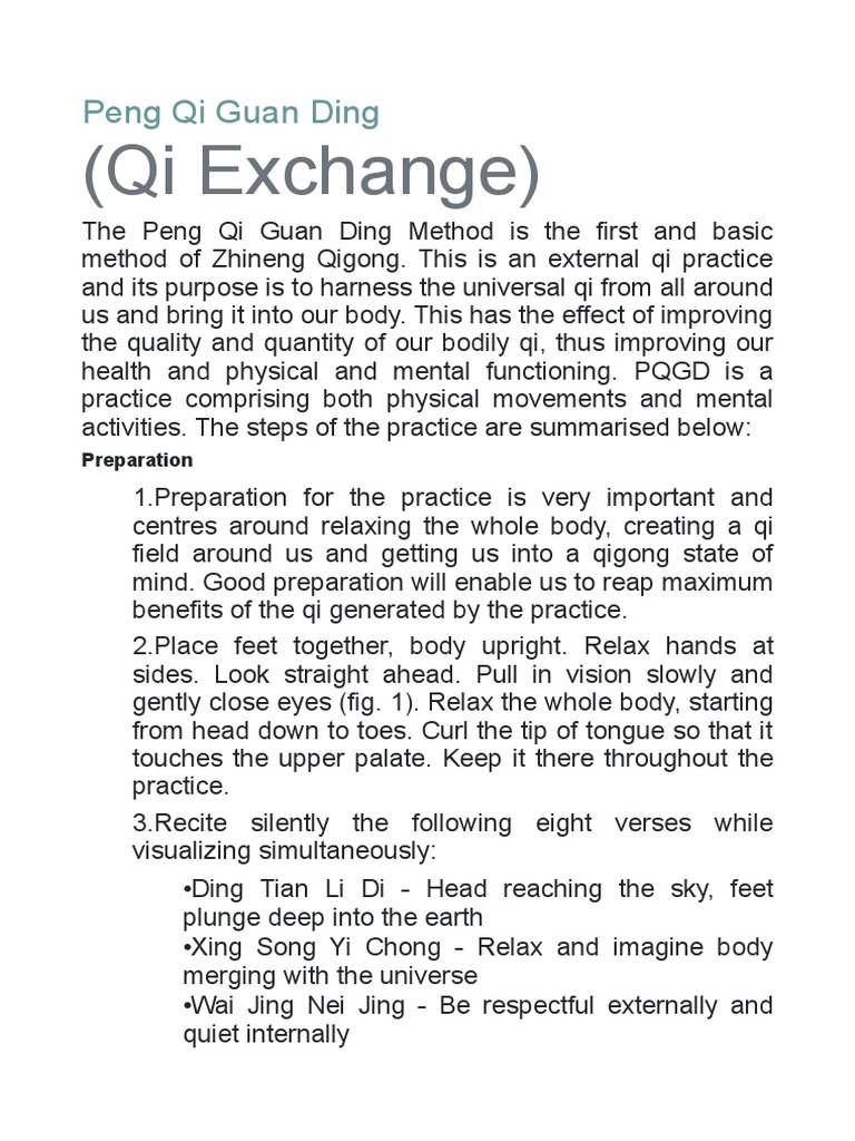 (Qi Exchange) : Peng Qi Guan Ding | PDF | Anatomical Terms Of Motion | Hand