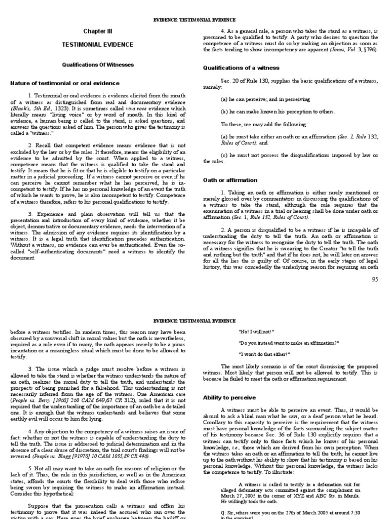 Chapter 3 Final | PDF | Witness | Testimony
